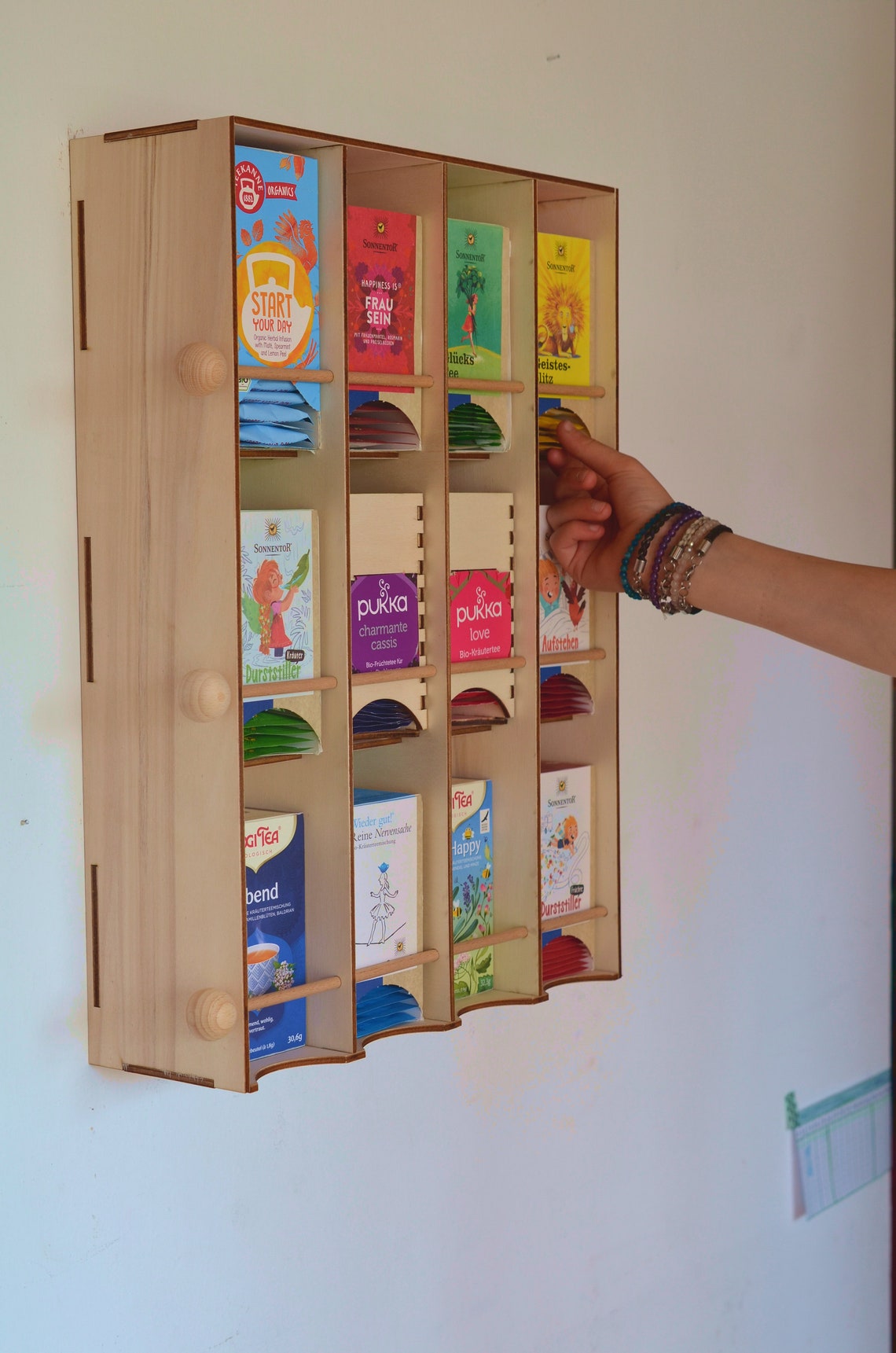 Wooden Tea Rack for Larger Packs of Tea Organizer Box and Tea - Etsy