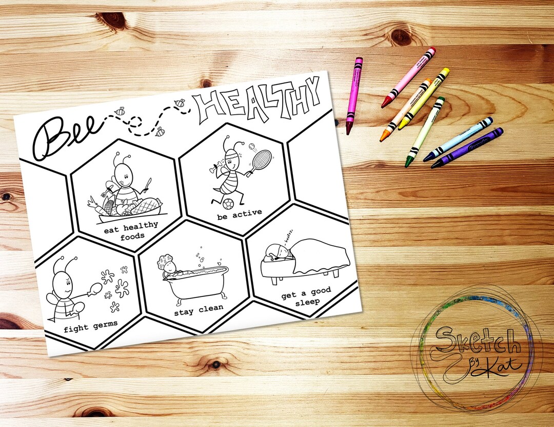 Buzzy Bewell Healthy Habits | SEL Coloring Pages - Etsy