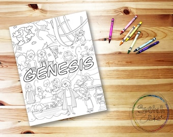 Bible Coloring Page Genesis - Etsy