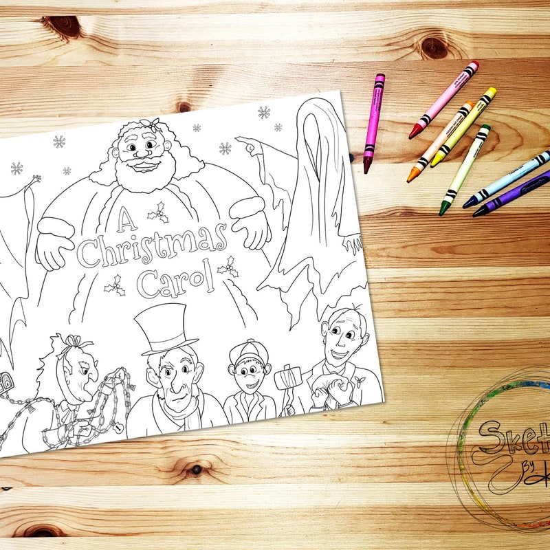 A Christmas Carol Coloring Page - Etsy