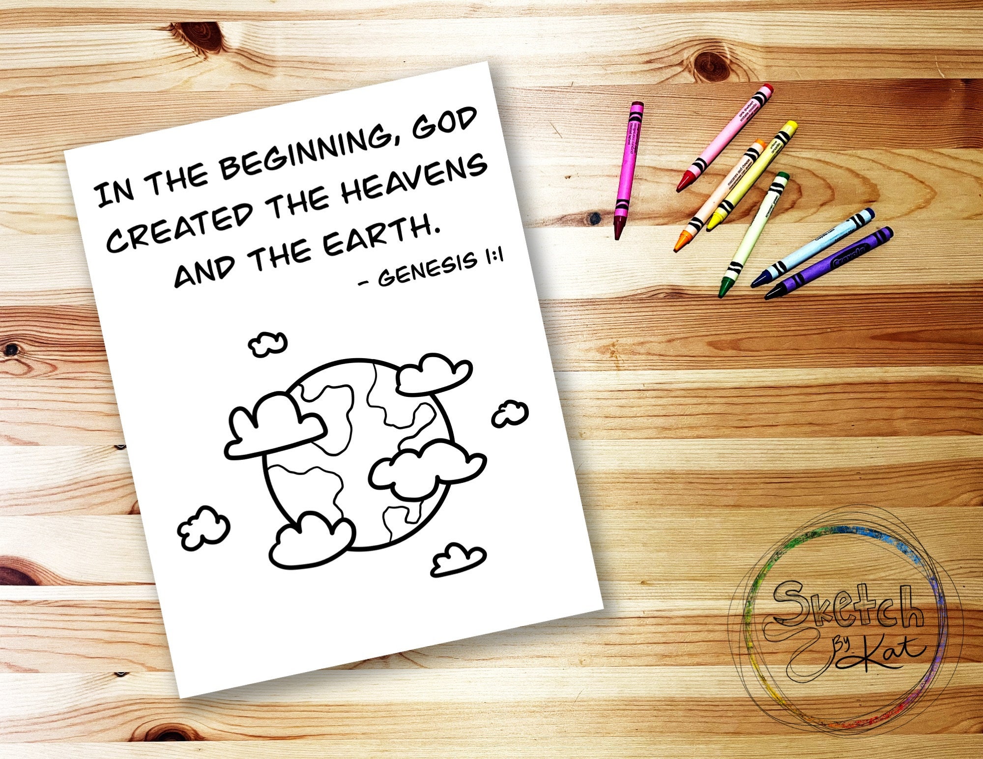 In the Beginning | Bible Coloring Pages - Etsy
