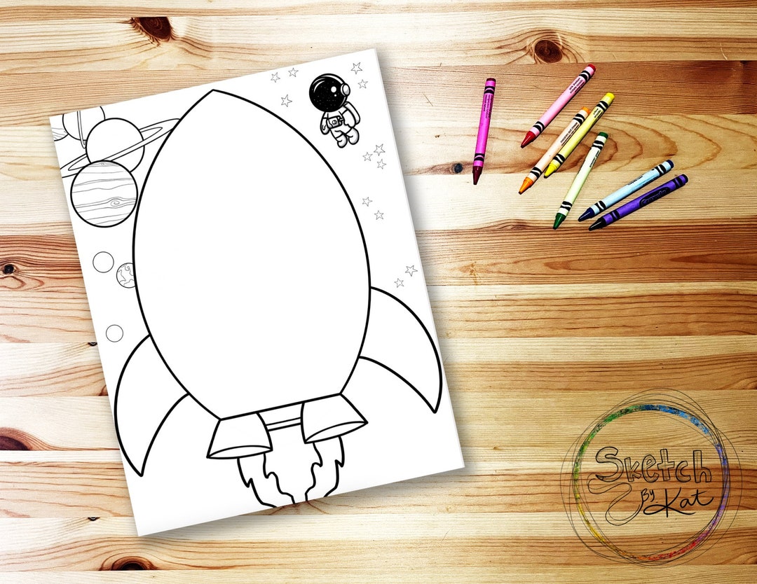 Rocket Ship | Space Coloring Pages - Etsy