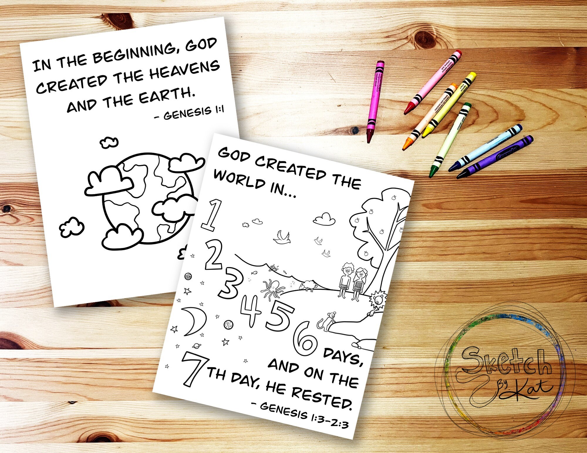 Bible Coloring Pages | Genesis | Set of 15 - Etsy