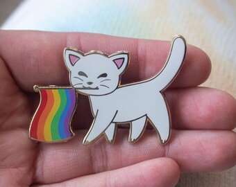 Bisexual Pride Flag Cat Hard Enamel Pin Lapel Pin Bi Flag - Etsy