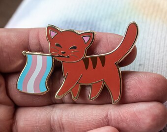 Bisexual Pride Flag Cat Hard Enamel Pin Lapel Pin Bi Flag Pin Lgbtq Pin ...