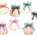 Cute Fall Pumpkins With Bows PNG Clipart Transparent PNG Bow Pumpkin ...