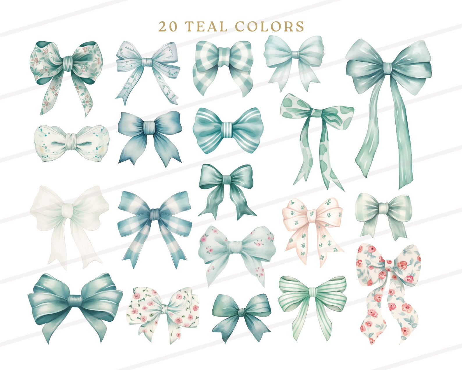 Romantic Ribbon Bows Transparent PNG Watercolor Illustration Coquette ...