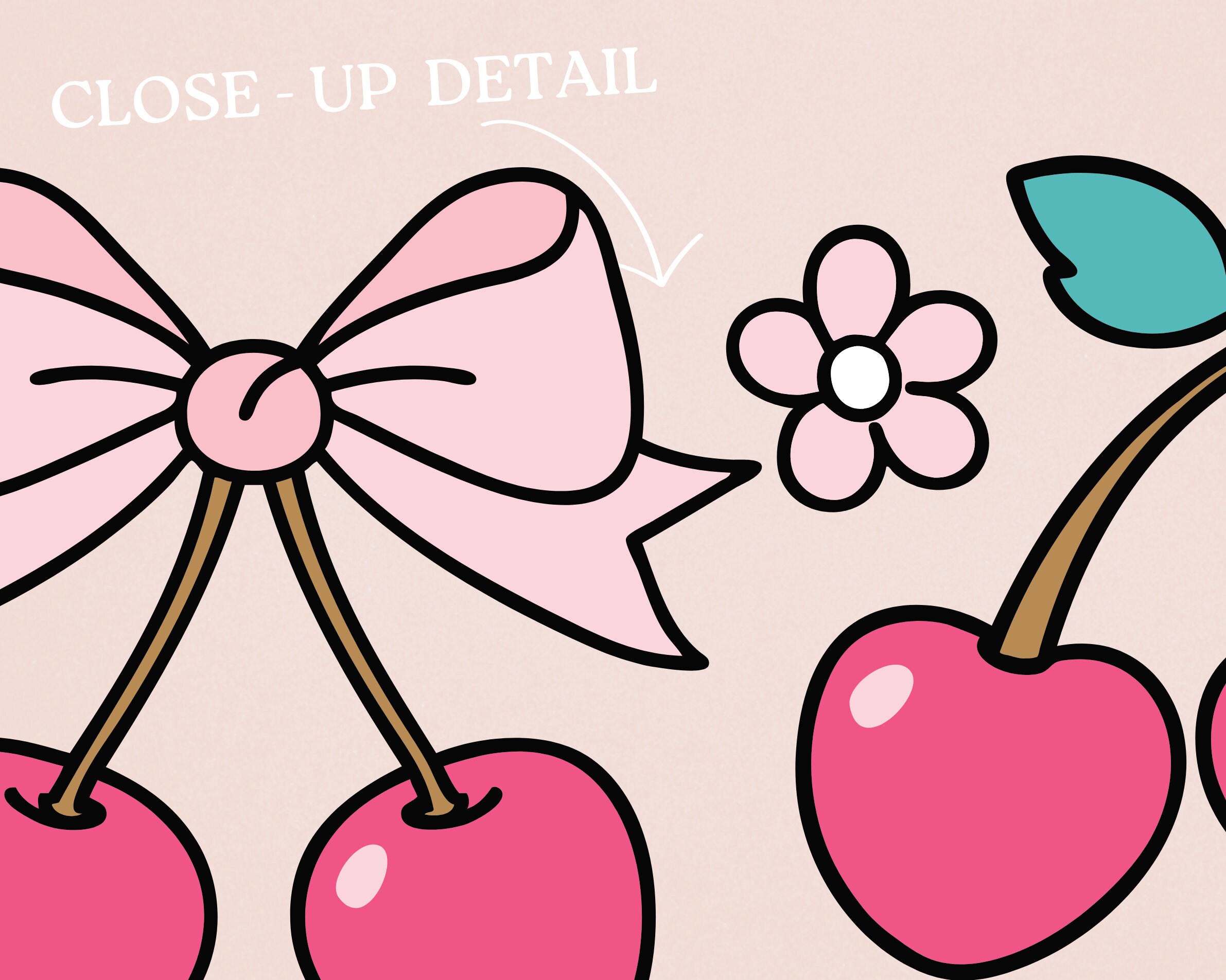 Coquette Cherries With Bows SVG and PNG Clipart Transparent PNG ...