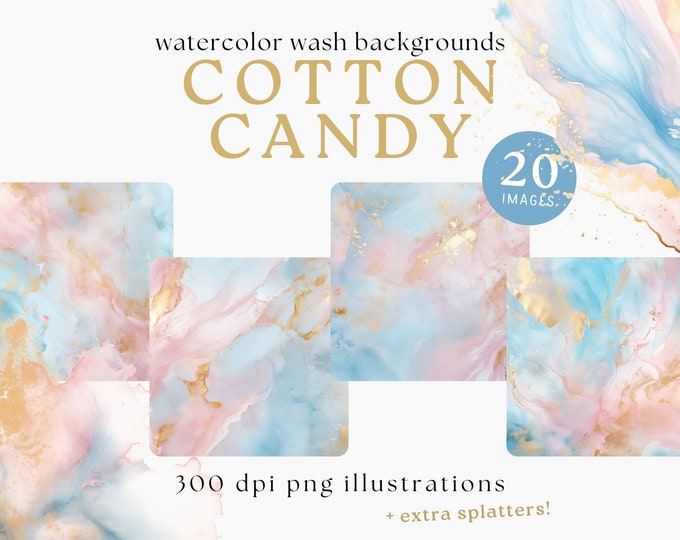 Watercolor Washes | Cotton Candy Pastels | Texture Backgrounds ...