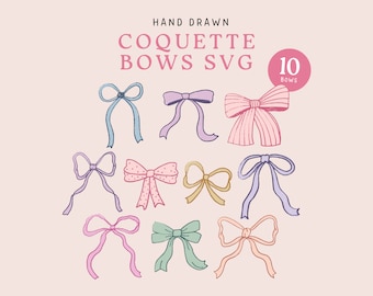 Hand Drawn Colorful Frames With Bows Cute Hand Drawn Whimsical Coquette ...