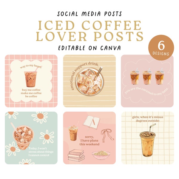 Iced Coffee Template - Etsy