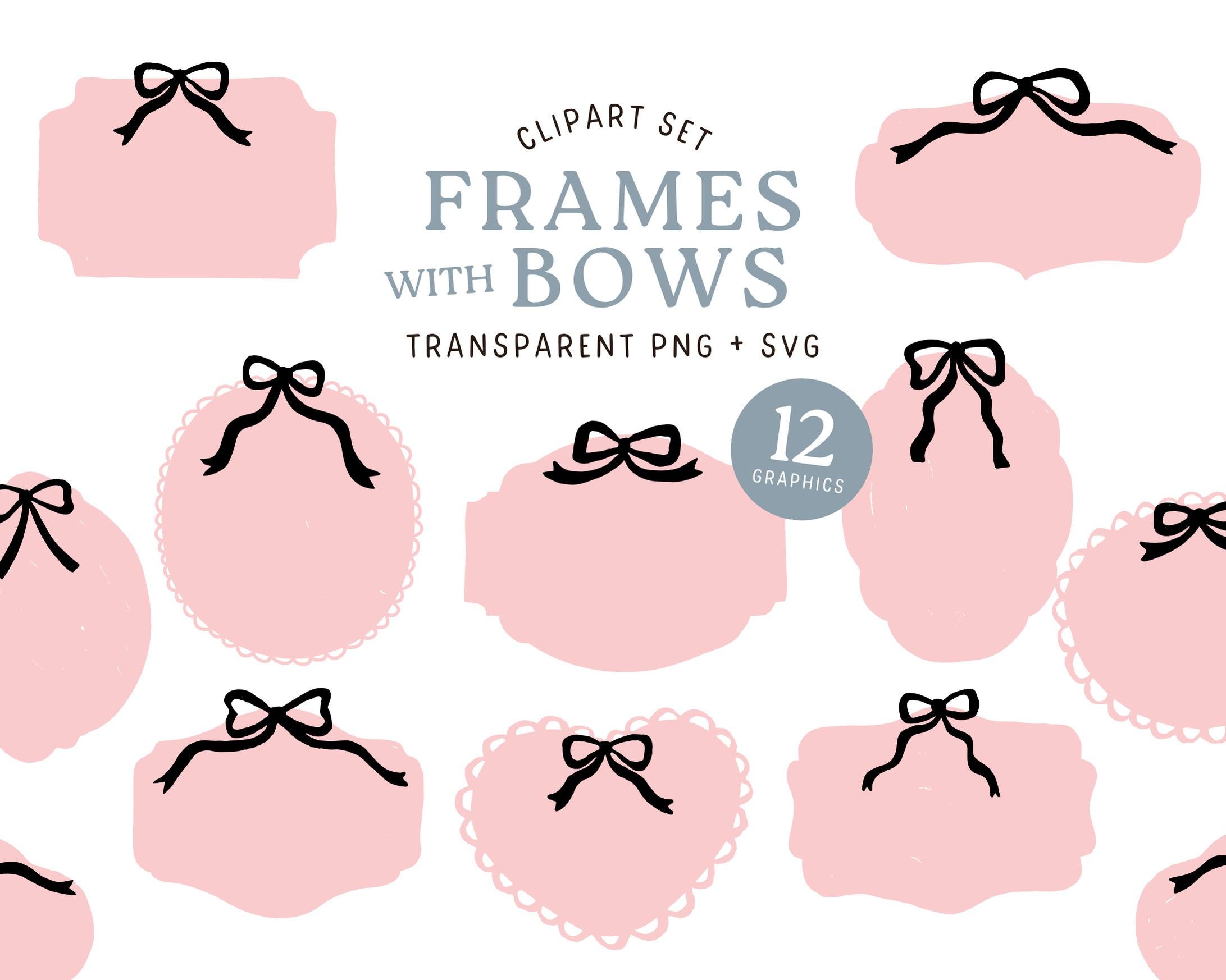 Hand Drawn Frames With Bows Cute Hand Drawn Whimsical Coquette Preppy ...