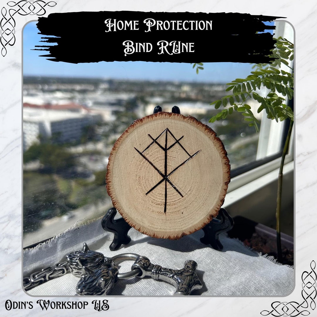 House Protection Bind Rune Wall Hanging - Elder Futhark Norse Mythology ...