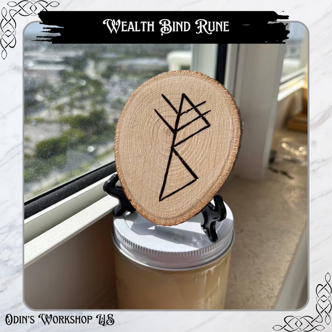 Viking Rune for Wealth Wall Art Nordic Pyrography Bind Rune Magic ...