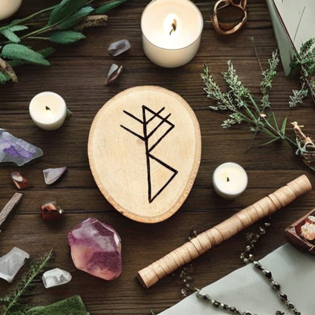 Viking Rune for Wealth Wall Art Nordic Pyrography Runes Runic Magic ...