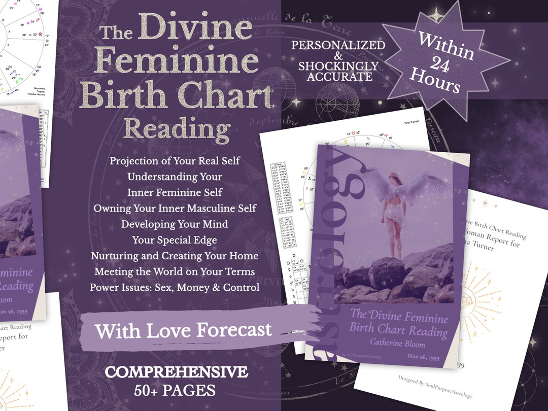 Divine Feminine Natal Chart Astrology Reading, Connect and Heal Your ...