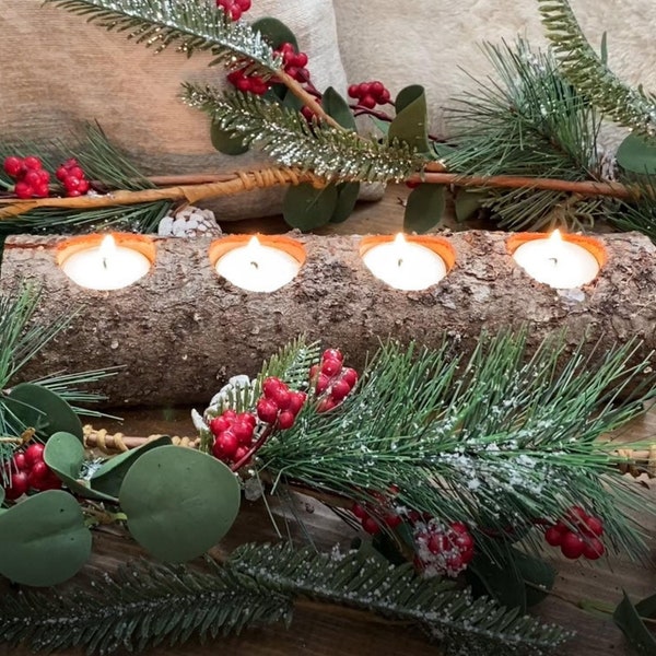 Log Candle Holder - Etsy