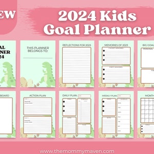KIDS GOALS PLANNER | Kids Digital Planner | Printable | Dinosaur Themed ...