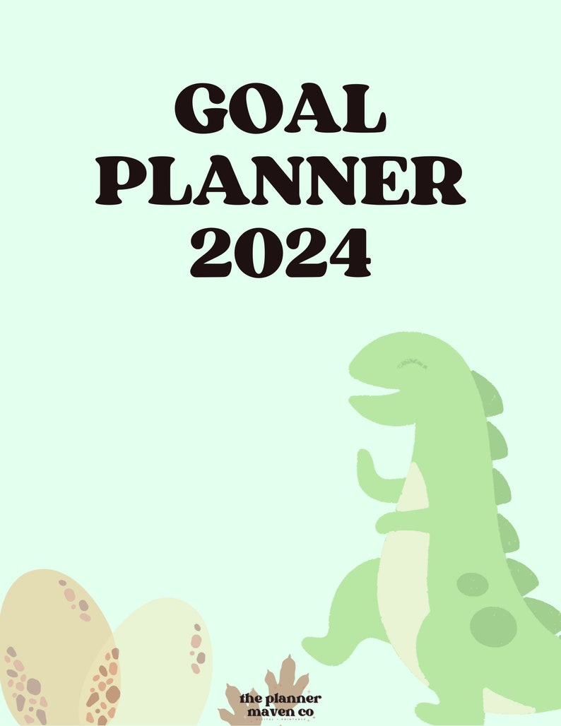 KIDS GOALS PLANNER | Kids Digital Planner | Printable | Dinosaur Themed ...