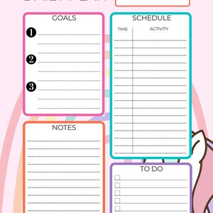 KIDS GOALS PLANNER | Kids Digital Planner | Printable | Unicorn Themed ...
