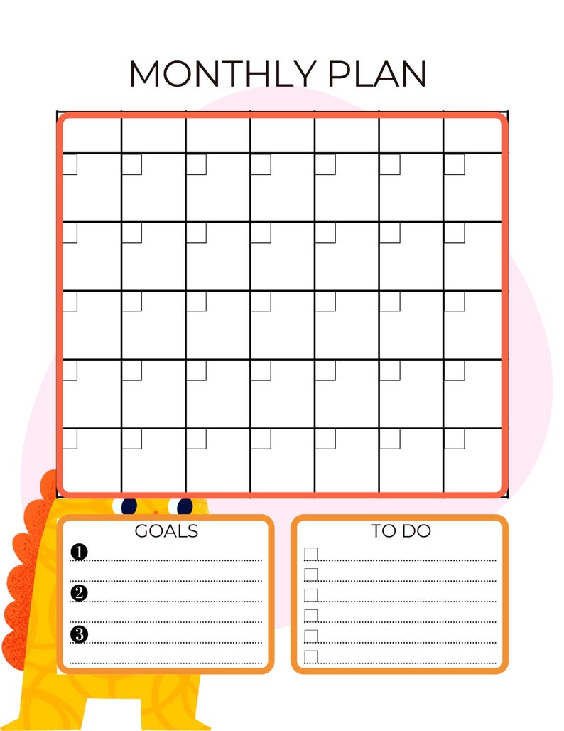 KIDS GOALS PLANNER | Kids Digital Planner | Printable | Monster Themed ...