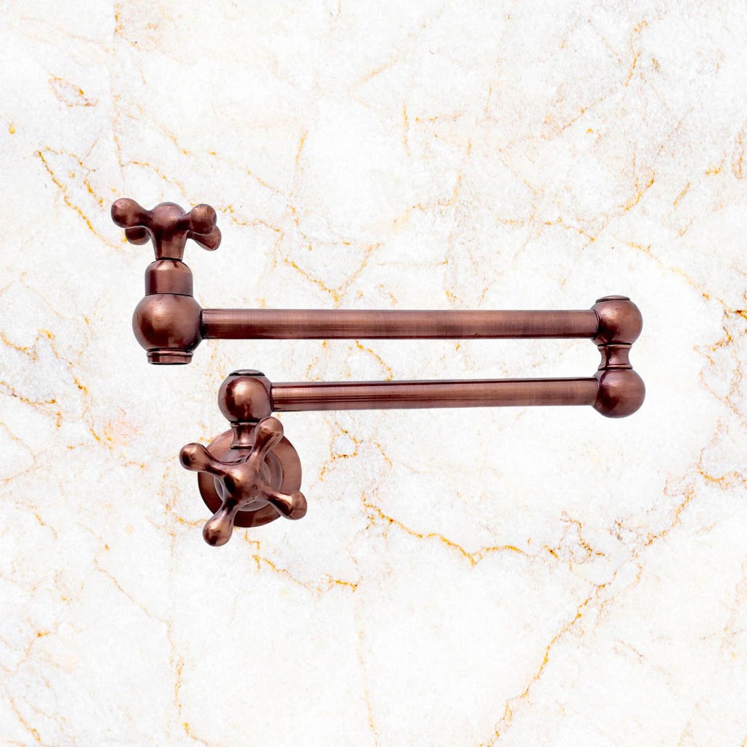 Copper Pot Filler With Cross Handle, Kitchen Copper Pot Filler, Antique ...