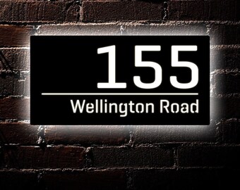 Illuminated Modern Rectangular Acrylic House Sign Led Light - Etsy