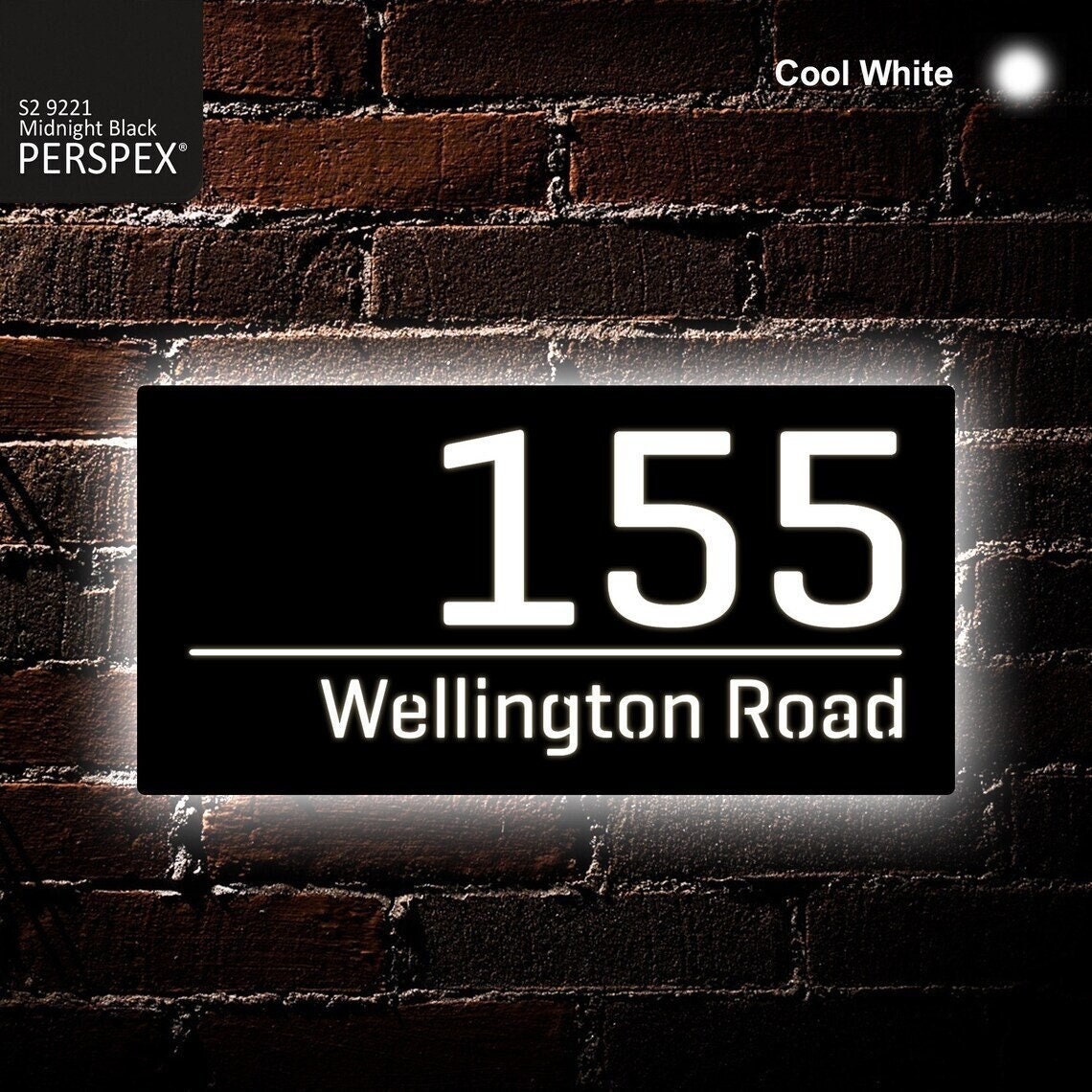 Illuminated Modern Rectangular Acrylic House Sign Led Light - Etsy