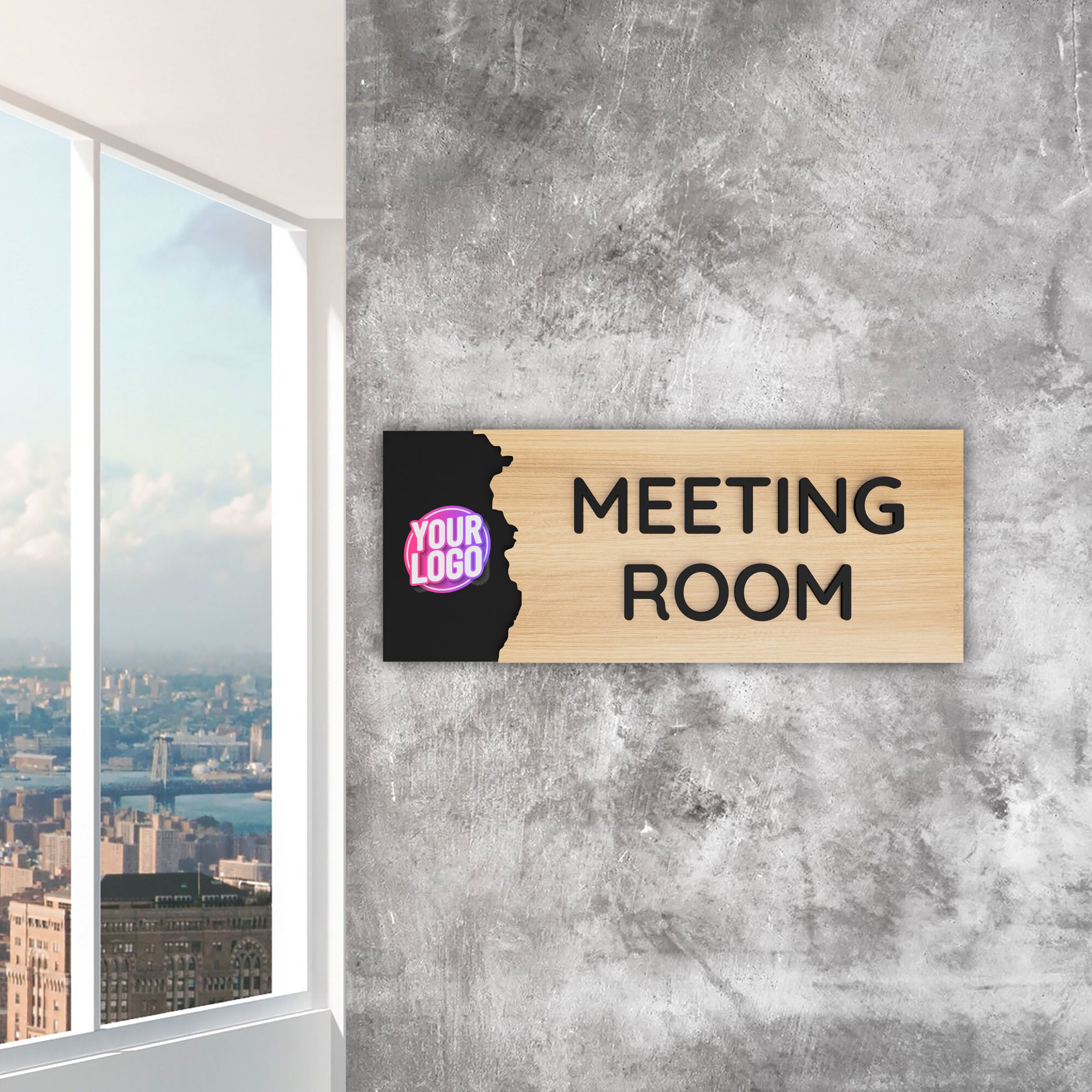 Custom Office Door Sign With Logo - Personalized Name Plate for Door ...
