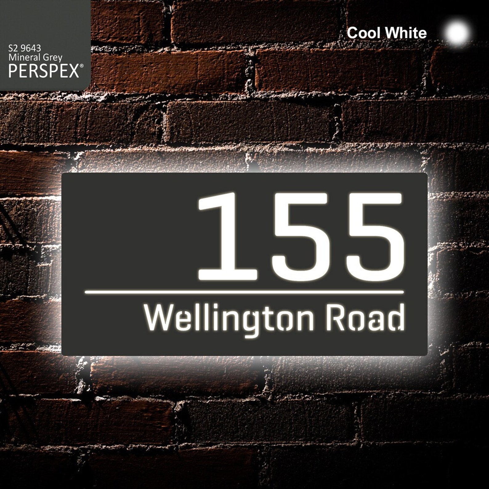 Illuminated Modern Rectangular Acrylic House Sign Led Light - Etsy