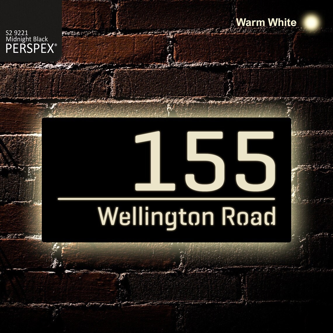 Illuminated Modern Rectangular Acrylic House Sign Led Light - Etsy