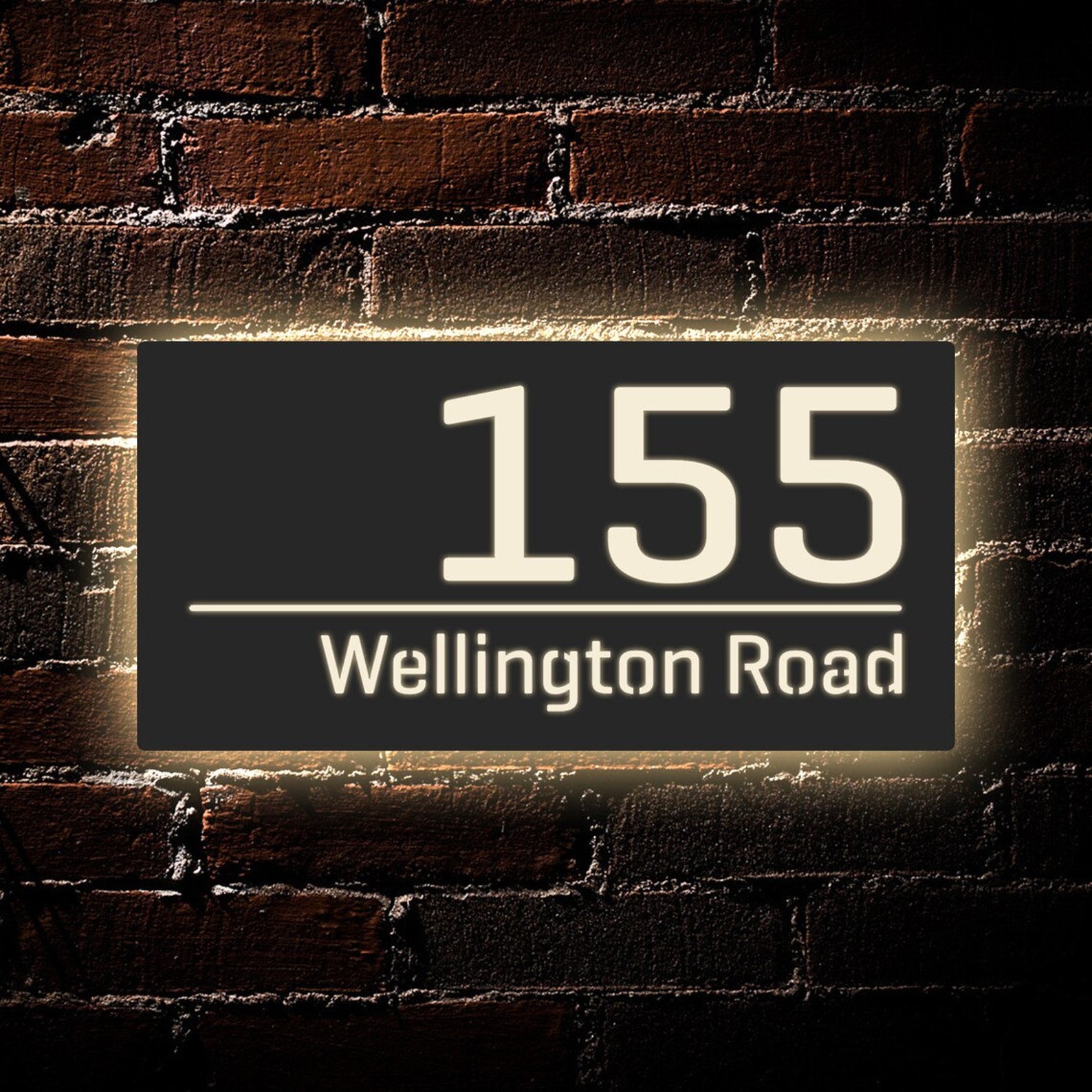 Illuminated Modern Rectangular Acrylic House Sign Led Light - Etsy