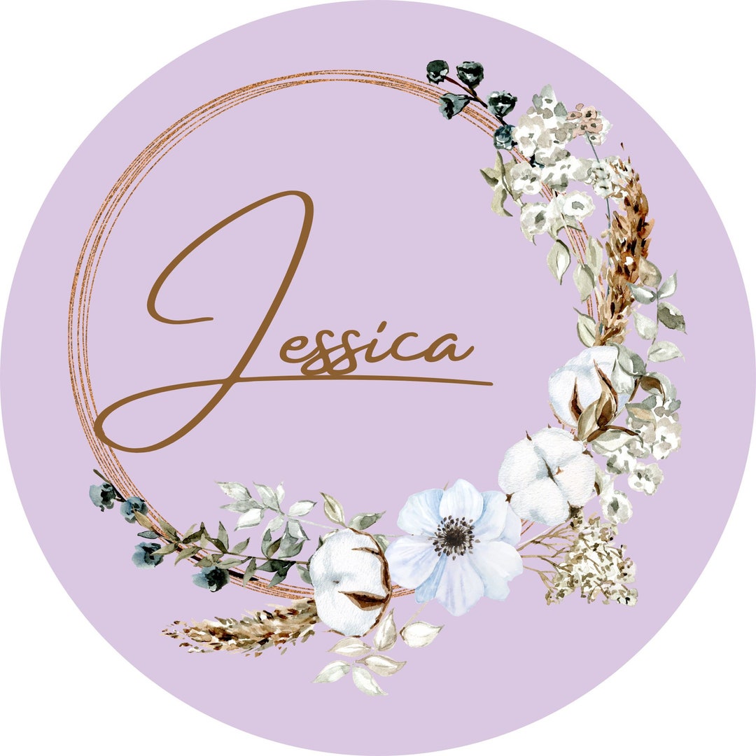 Jessica Labels: Circle Logo Stickers for Weddings - Etsy