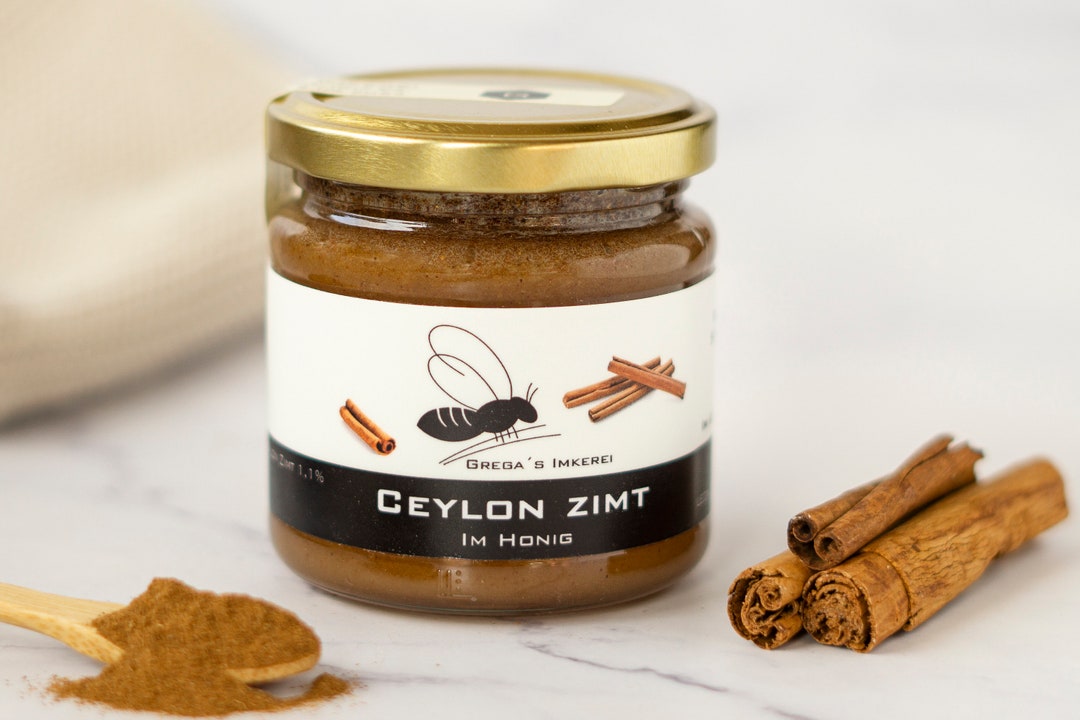 Ceylon Zimt Im Honig 250g Von Gregas Imkerei Honig Von Imker Mit Natürlichen Zutaten Honigsüßer ...