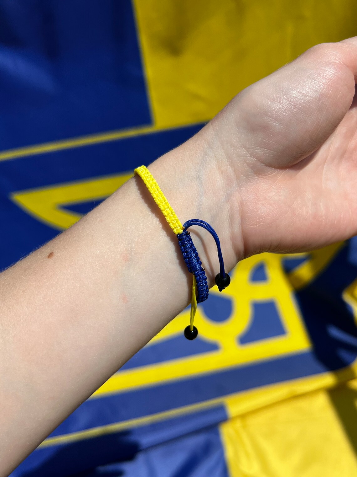 Handmade Bracelet With Ukrainian Flag Colors and Trident. - Etsy