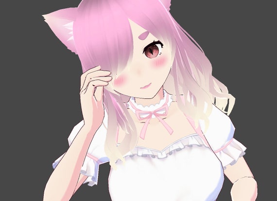 Pink And Cream Cat Girl Etsy