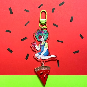 OMORI- Watermelon Basil- Acrylic Keychain (double Sided) - Etsy