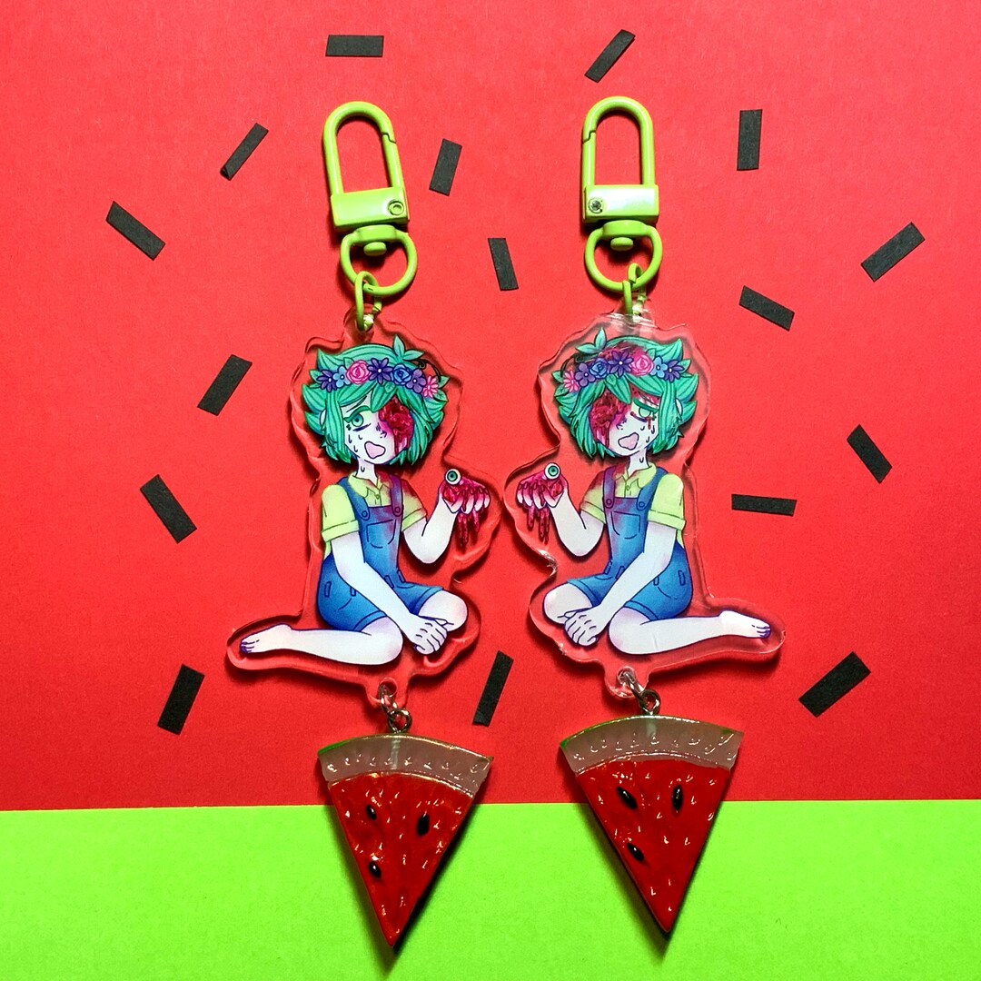 OMORI- Watermelon Basil- Acrylic Keychain (double Sided) - Etsy OMORI- Watermelon Basil- Acrylic Keychain (double Sided) - Etsy