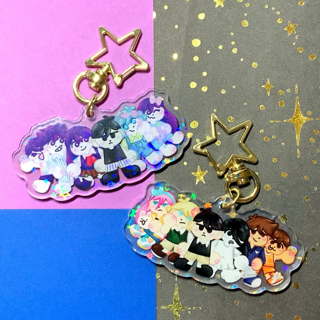 OMORI- Group Charm- Acrylic Keychain- Holographic Front (double Sided ...