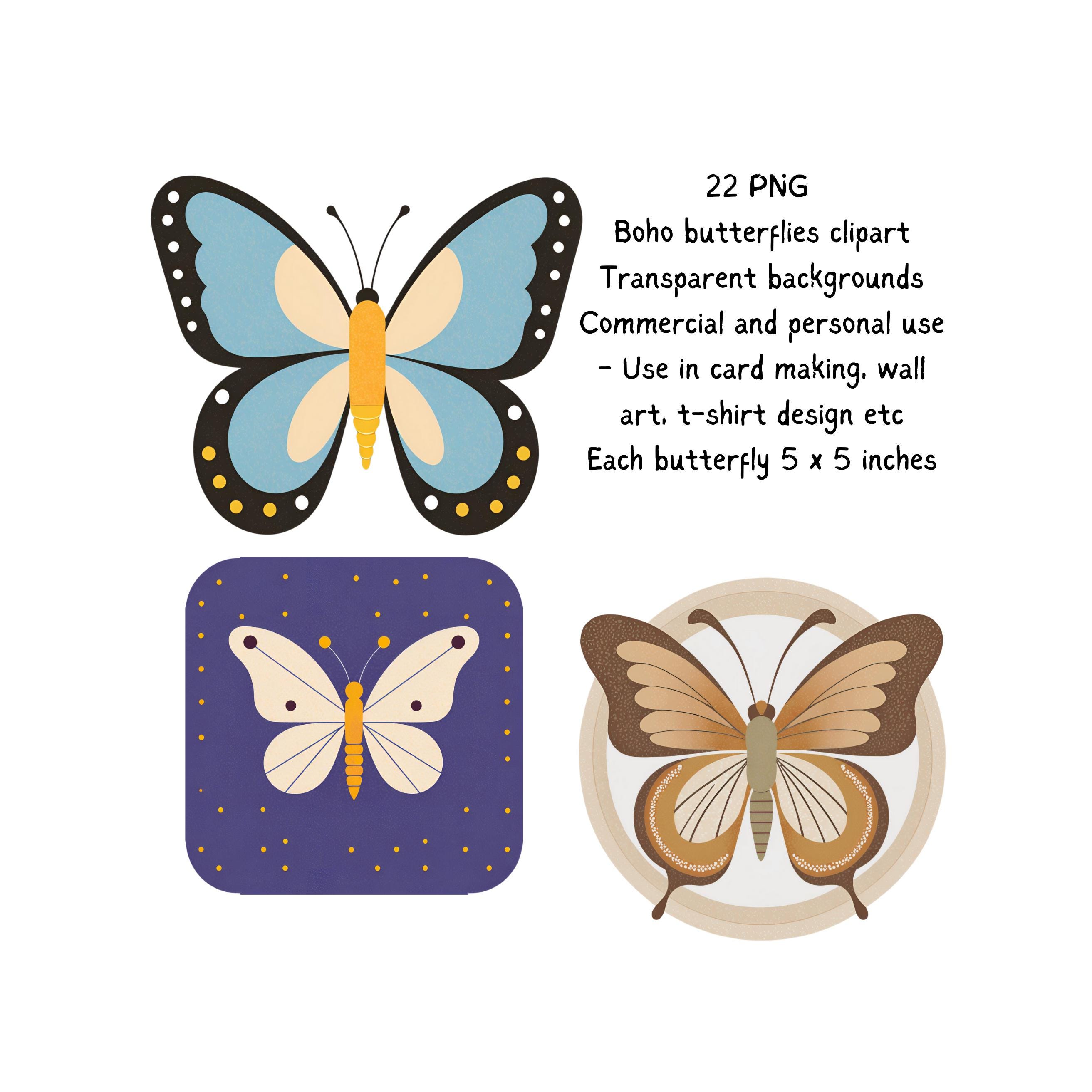 Clipart Boho Butterfly Clipart Collection 22 Clipart Boho Butterflies ...