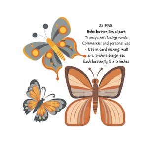 Clipart Boho Butterfly Clipart Collection 22 Clipart Boho Butterflies ...