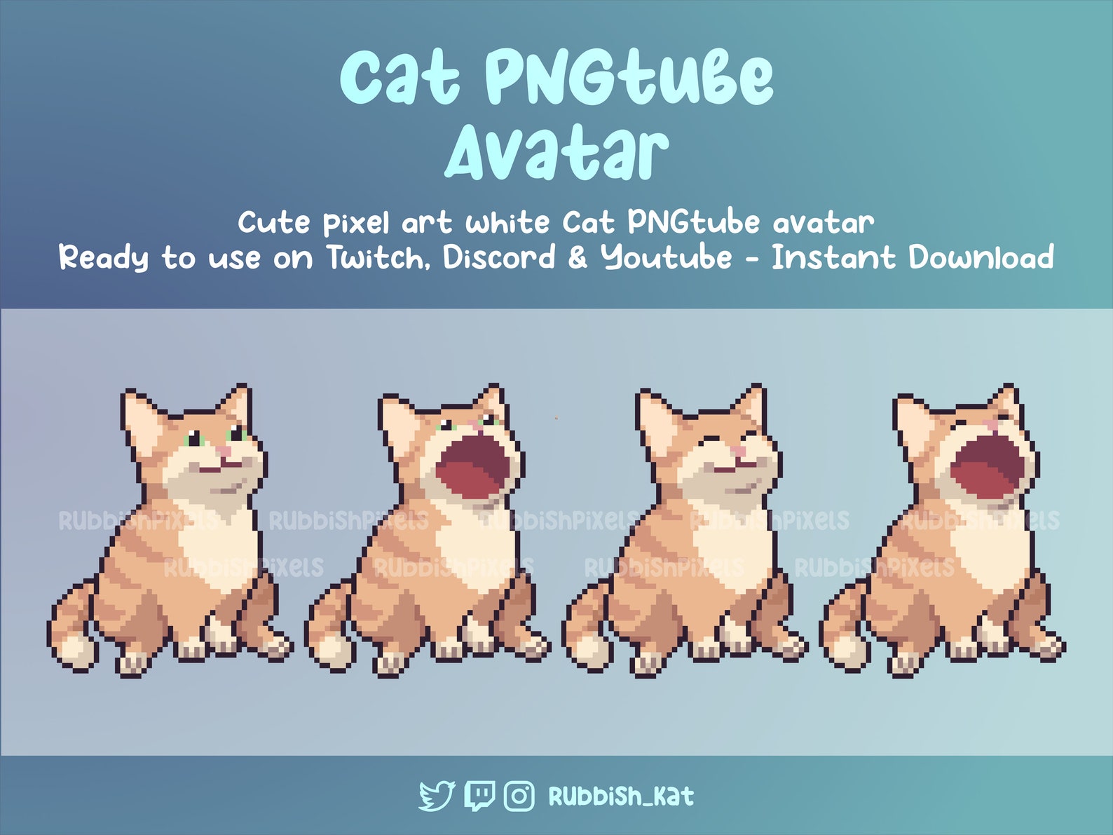 Ginger/orange Pngtube Avatar for Streaming Twitch Discord & - Etsy