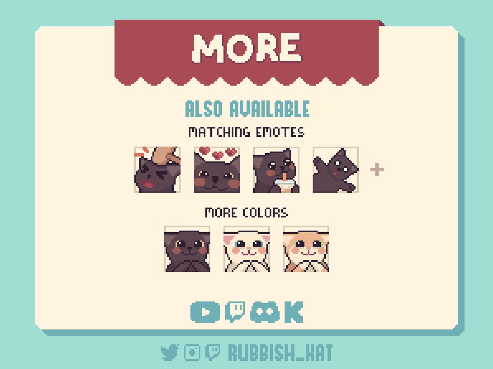 4 Ginger Cat Animated Emote Bundle | Handmade Pixel Art Emotes | Bongo ...