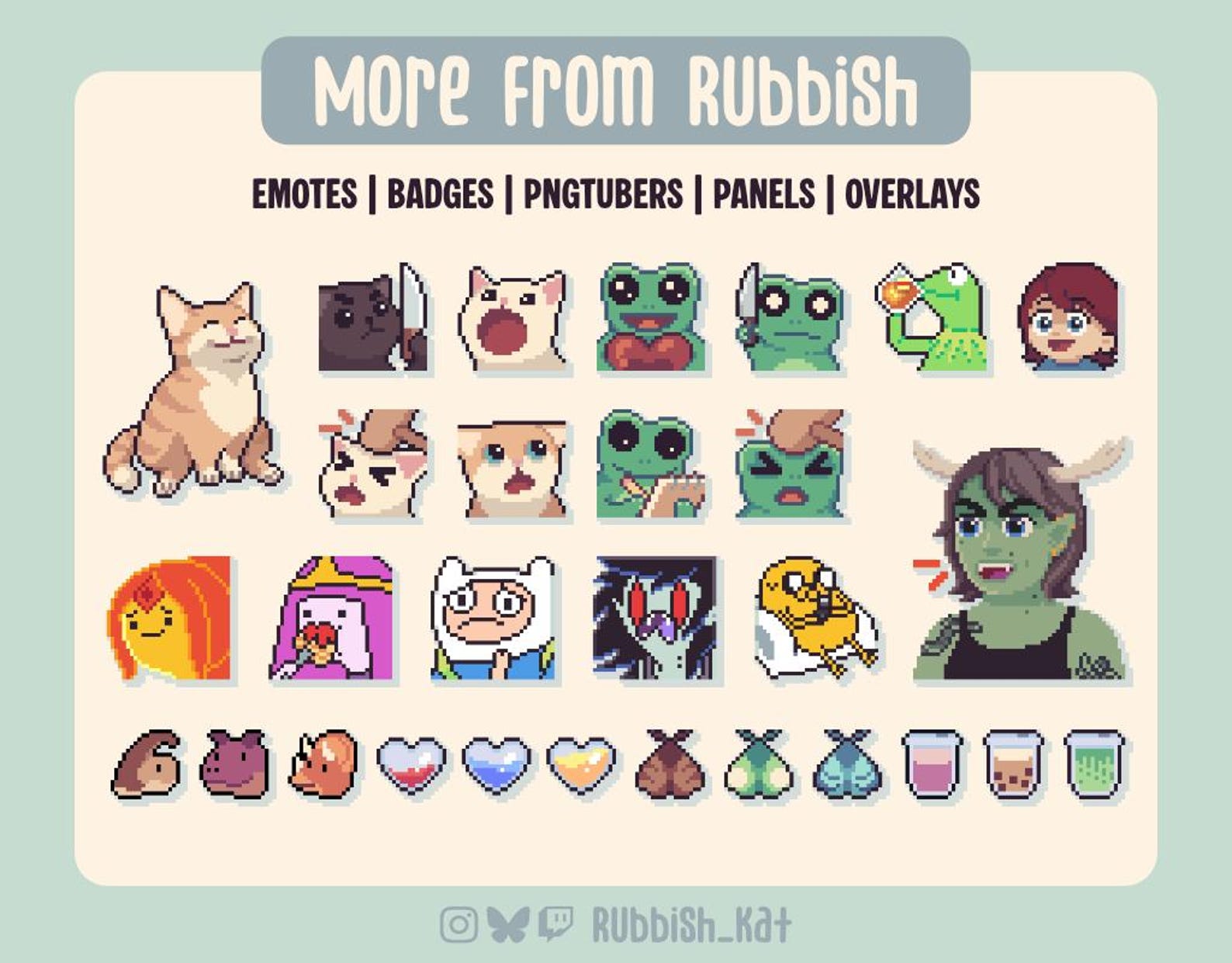 Red Retro Pixel Art Twitch Panels Mega Pack | 30+ Panels & Variations ...