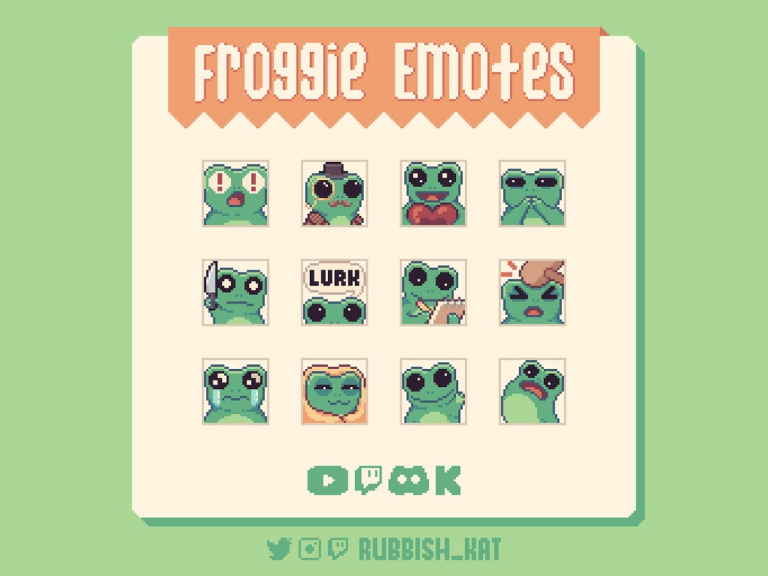 12 Pixel Art Frog Emotes | Ready to Use on Twitch, Discord and Youtube ...