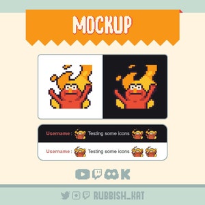 Animated Hellmo Meme Emote | Flame Fire Hell Elmo | Handmade Pixel Art ...