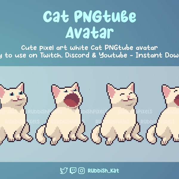 Bongo Cat Animated Pixel Art Emote, Black Cat Ready to Use on Twitch ...