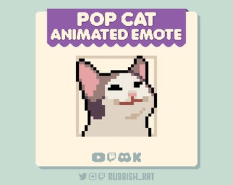 Bongo Cat Animated Pixel Art Emote, Black Cat Ready to Use on Twitch ...