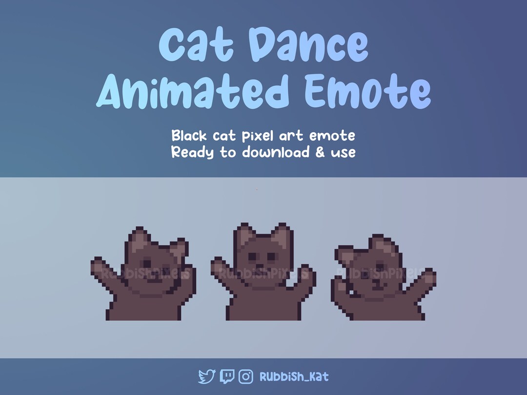 Cat Dance/rave Animated Pixel Art Emote Ready to Use on Twitch, Discord ...