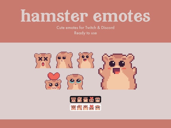 5 Pixel Art Hamster Emotes for Twitch & Discord Ready to Use - Etsy India